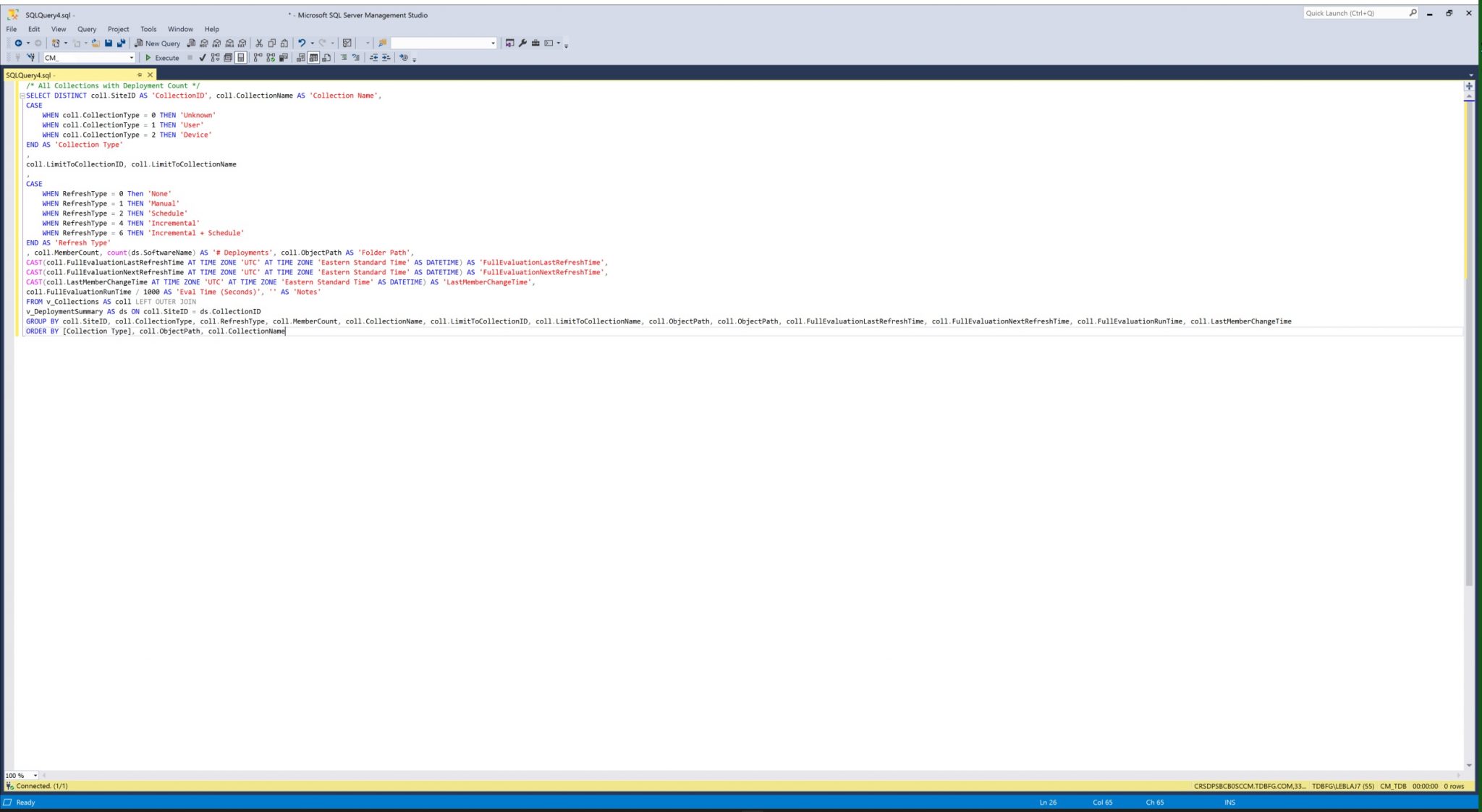 SQL: All Collections with Deployment Count – SCCM PowerShell