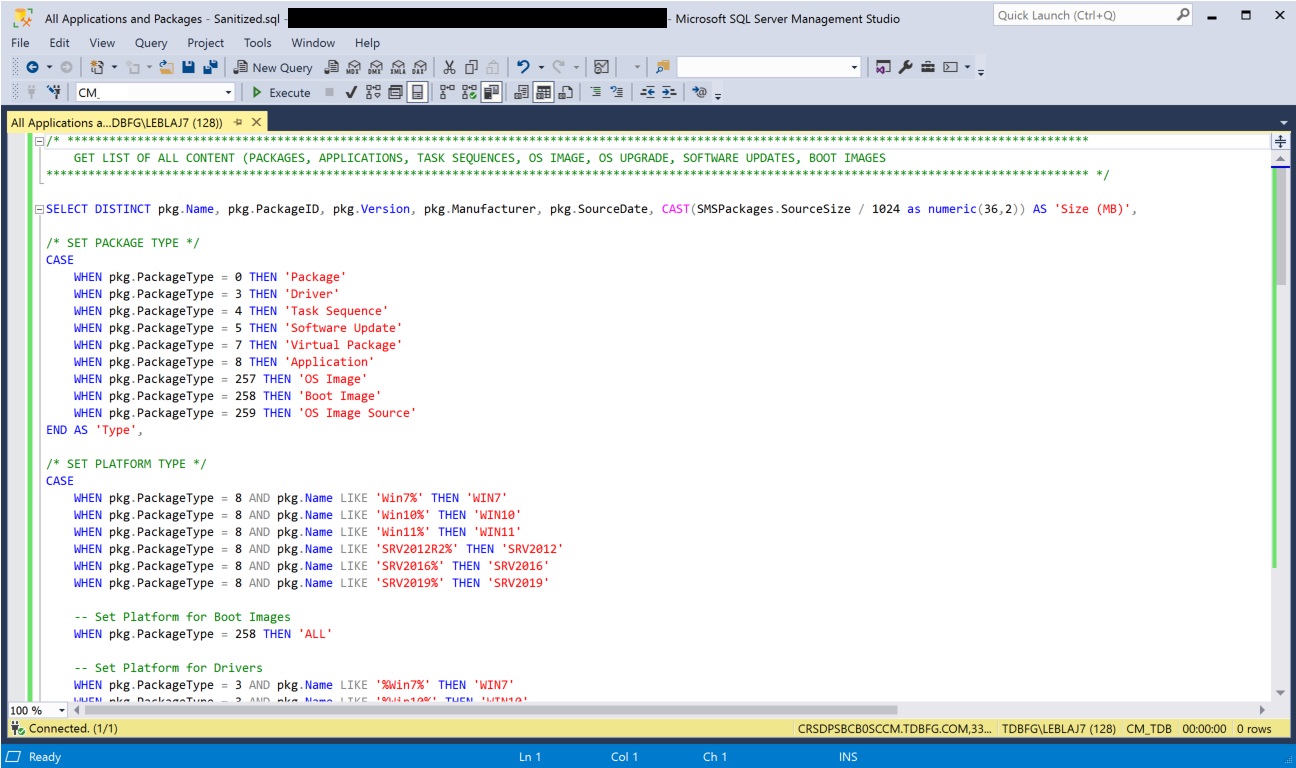 SQL Query to Get All SCCM Apps/Package Content Details – SCCM PowerShell